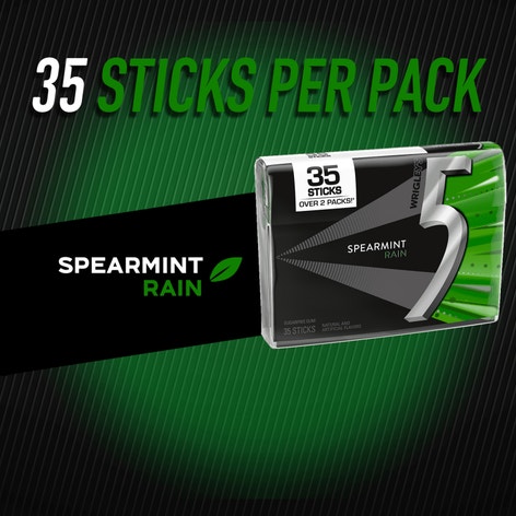 5 Gum Spearmint Rain Sugarfree Chewing Gum, 35-Stick Pack | 5 Gum