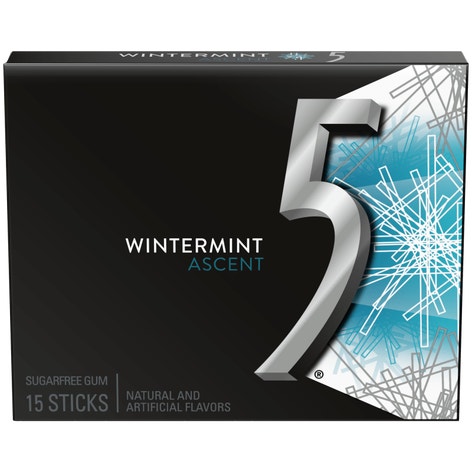 5 Gum Wintermint Ascent Sugarfree Chewing Gum, 15-Stick Pack | 5 Gum