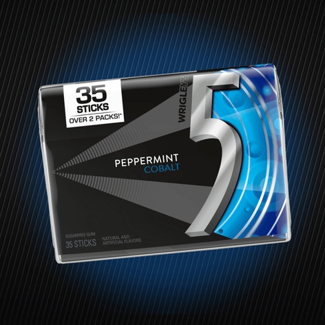 5 Gum Peppermint Cobalt Sugarfree Chewing Gum, 35-Stick Pack | 5 Gum