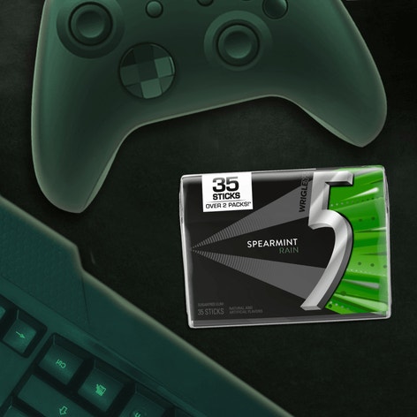 5 Gum Spearmint Rain Sugarfree Chewing Gum, 35-Stick Pack | 5 Gum