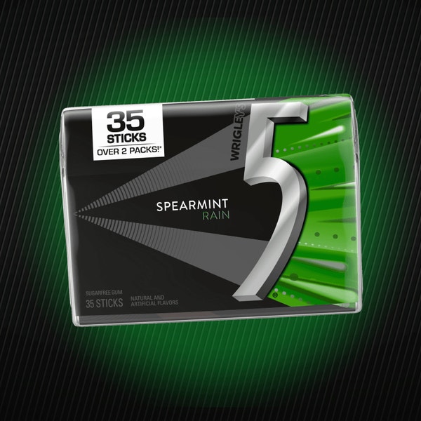 5 Gum Spearmint Rain Sugarfree Chewing Gum, 35-Stick Pack | 5 Gum