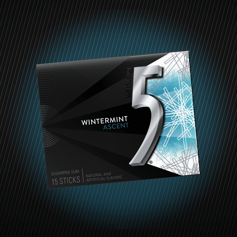 5 Gum Wintermint Ascent Sugarfree Chewing Gum, 15-Stick Pack | 5 Gum
